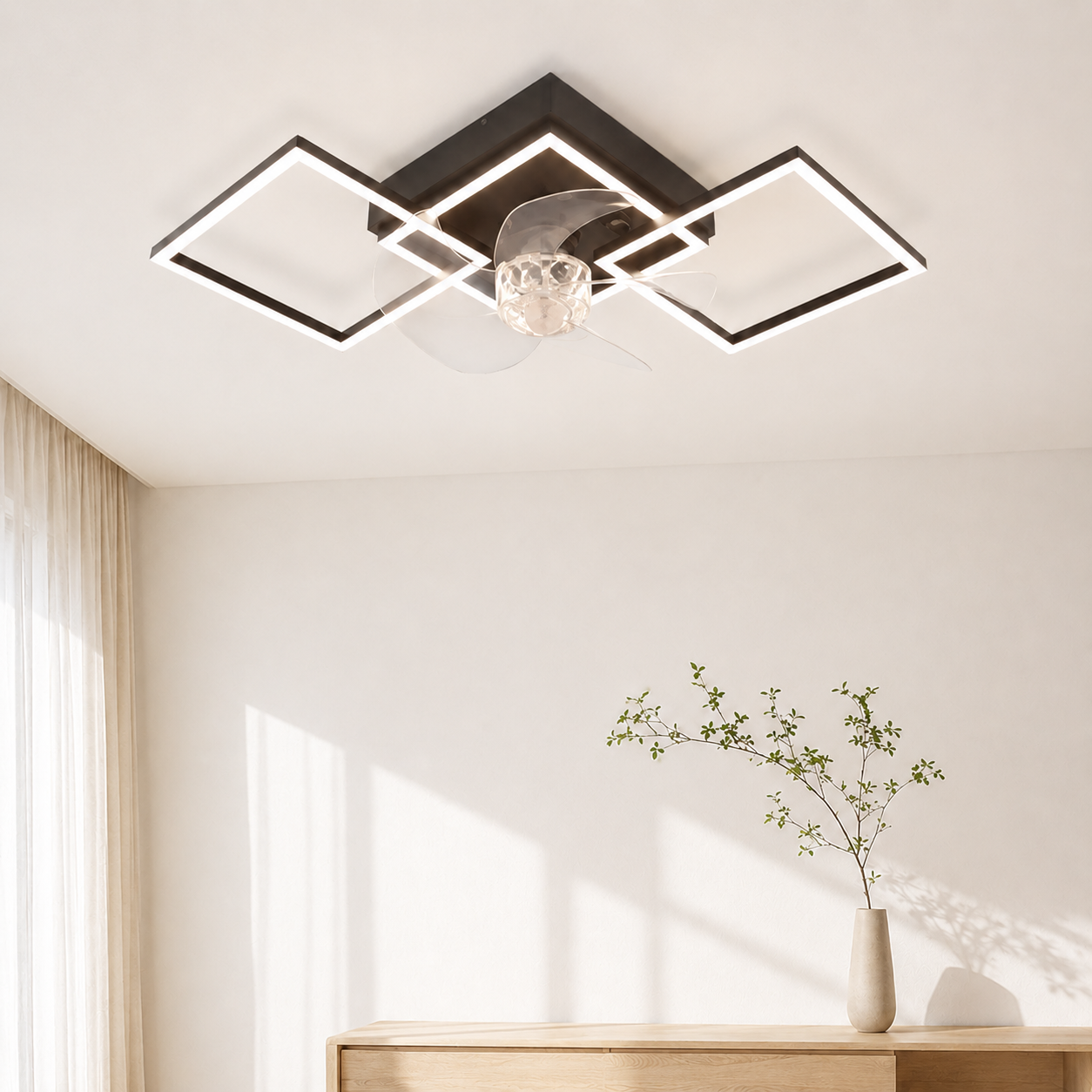 NETTLIFE Ventilador de Techo con Luz LED 68cm, 6 Velocidades Regulable ...