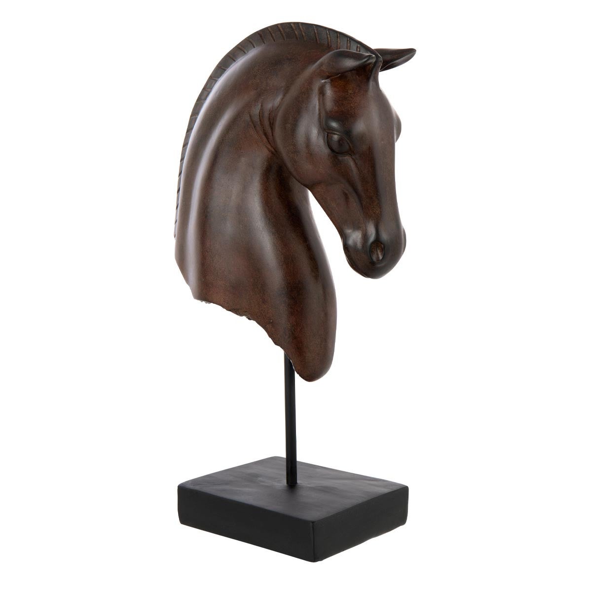 Tête de Cheval Basse "Ronny" 42cm Marron Foncé | Leroy Merlin