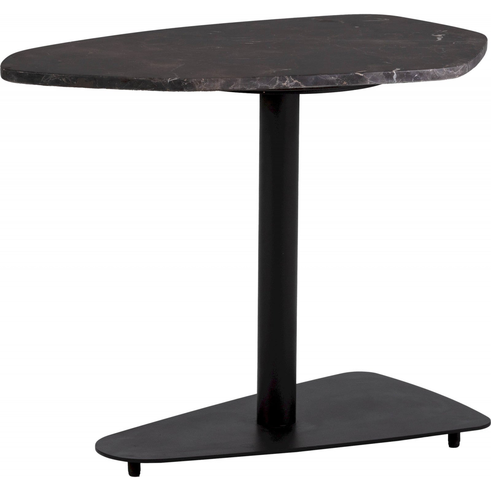 Table d'appoint élégante en marbre noir 66 x 45 x 52 cm Noir profond ...