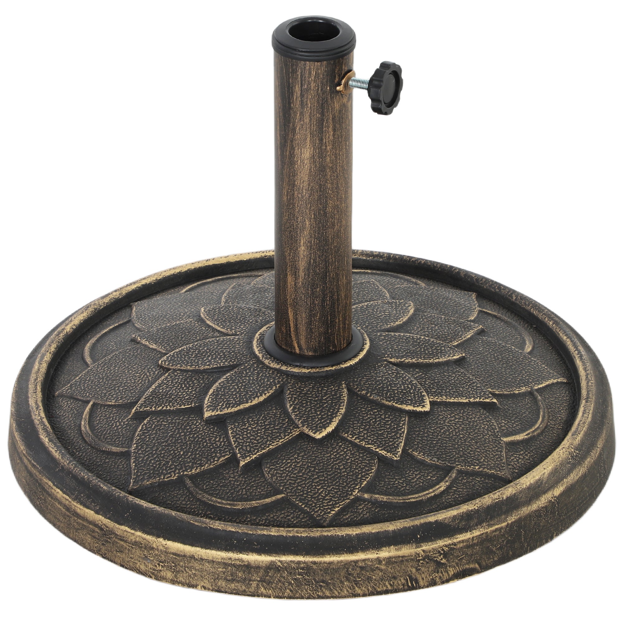 Base para sombrilla de 12 kg con manivela integrada, en resina, metal y ...