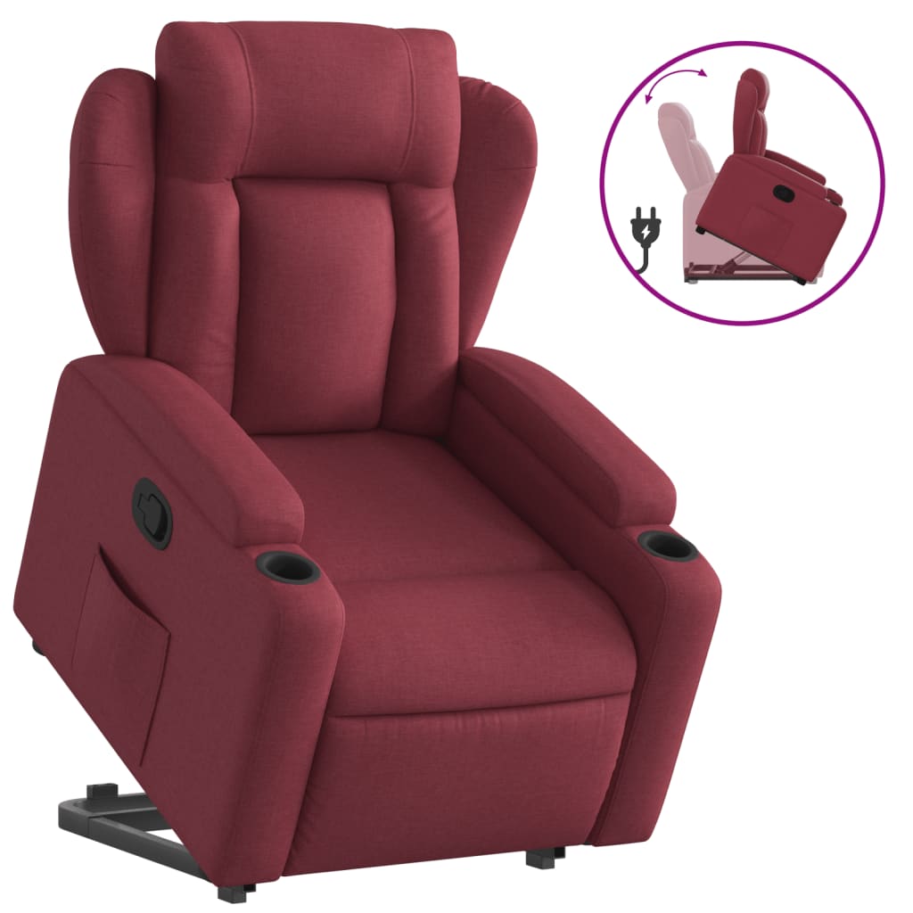 Fauteuil relevable inclinable en tissu rouge | Leroy Merlin