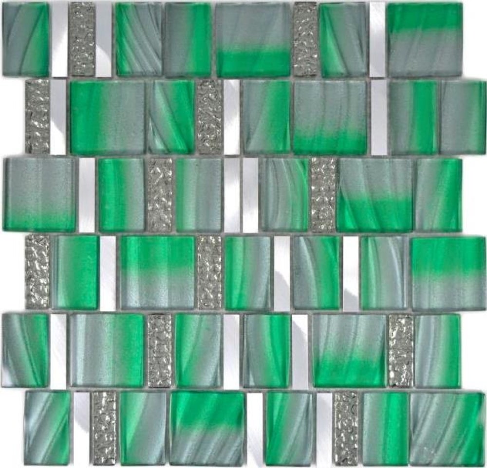 Mosaïque Combinaison ALU Verre Mosaïque Vert Mix Aluminium Vert ...