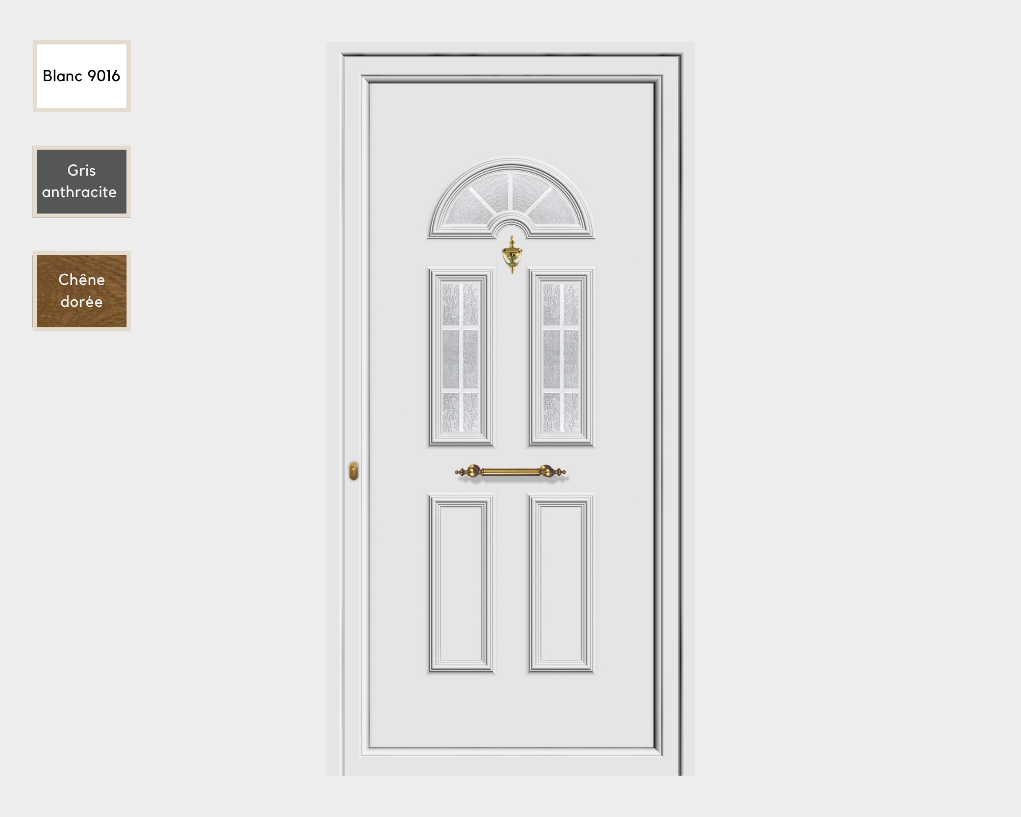 Porte d'entrée en PVC AP 1820 - ARCHE Blanc RAL 9016 (L.:850mm x H ...