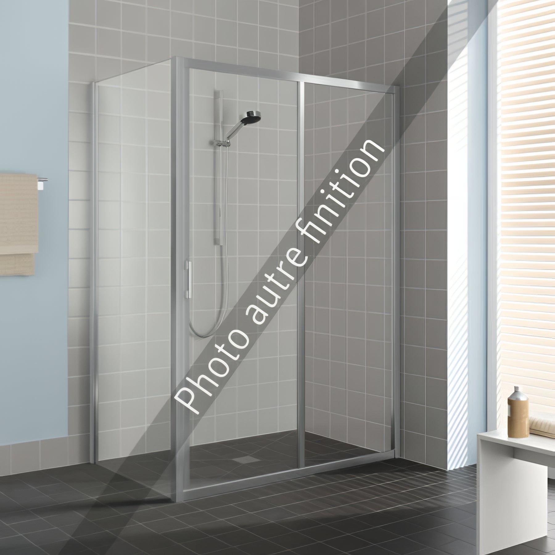 Paroi de douche coulissante largeur 110 cm hauteur 200 cm argent ...