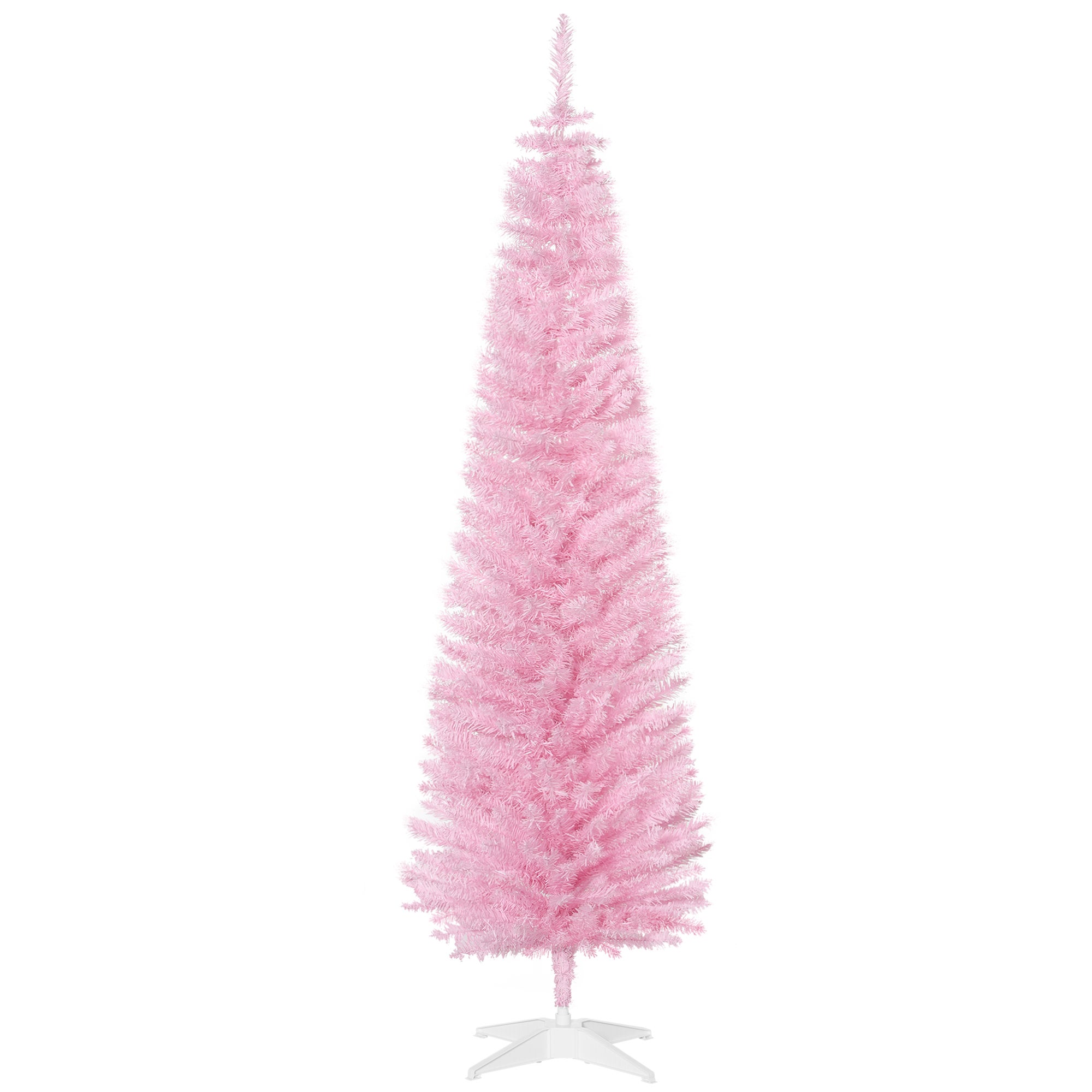 Sapin de Noël HOMCOM Plastique, Métal Rose Ø55x180 cm 830-182PK | Leroy ...