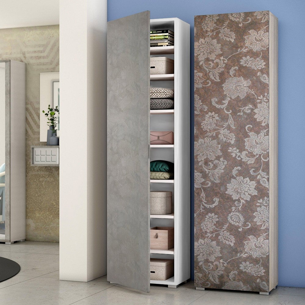 Mueble Con Puerta Siete Estantes blanco con puerta de hormigón | Leroy ...