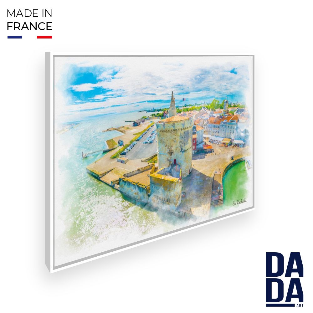 Tableau Tour de La-rochelle / 45x60cm / Cadre Blanc / Fabriqué en ...