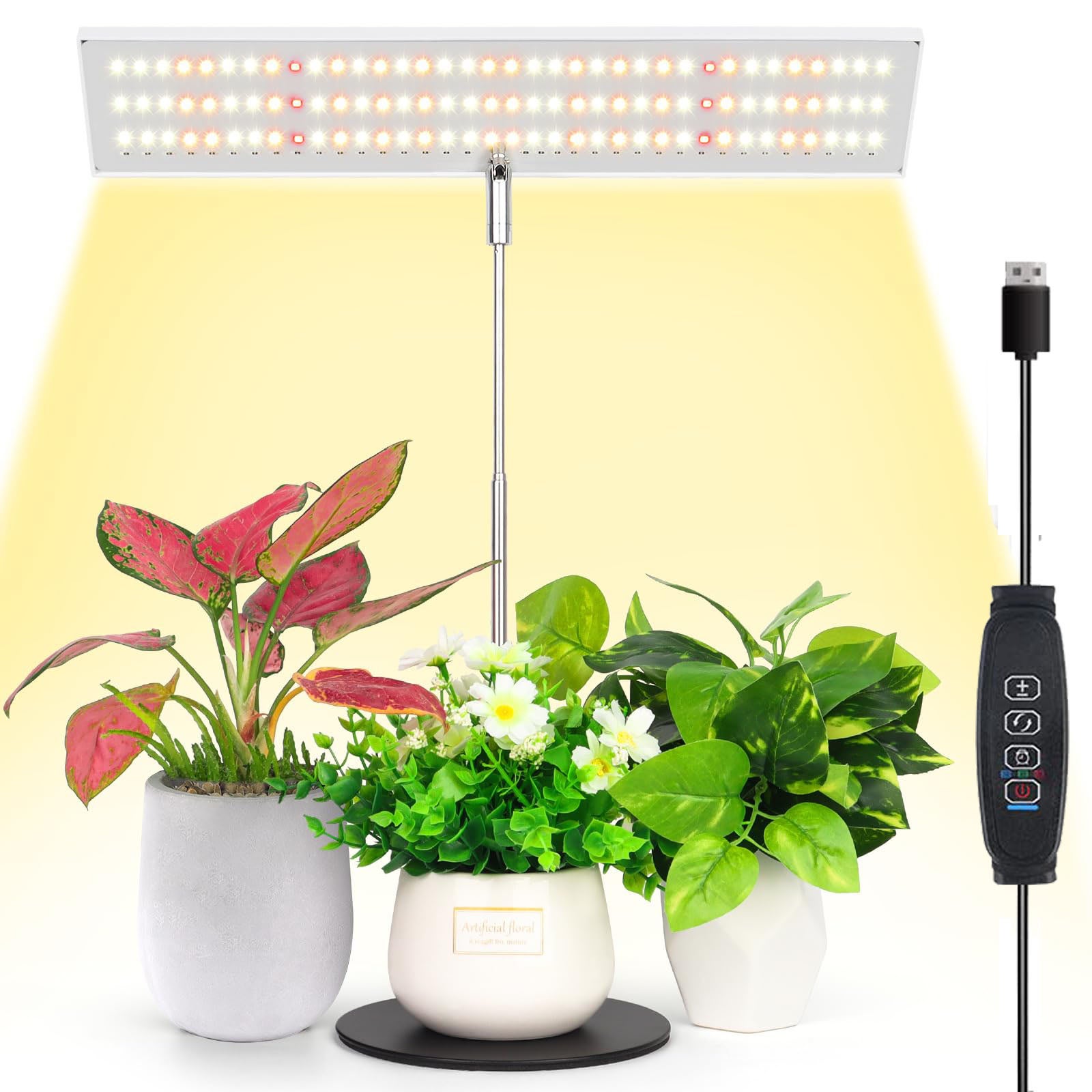 Lampada LED a spettro completo per piante da interno, timer di ...