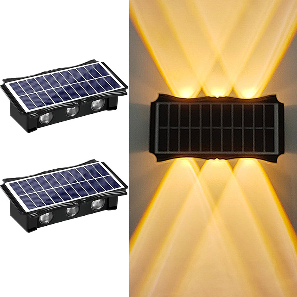 Luz LED solar para exteriores, iluminación arriba y abajo, colector ...