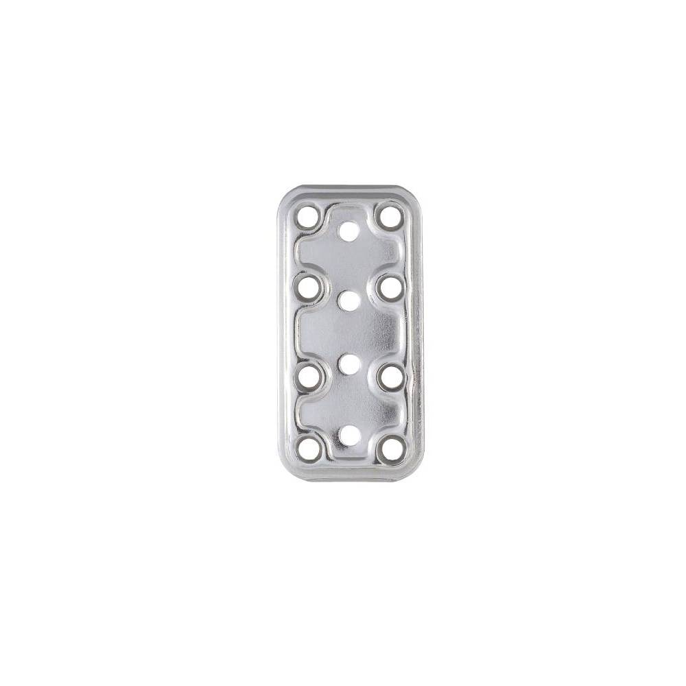Ensemble de 5 Plaques Inox 40x80 mm avec 4 Trous | Leroy Merlin