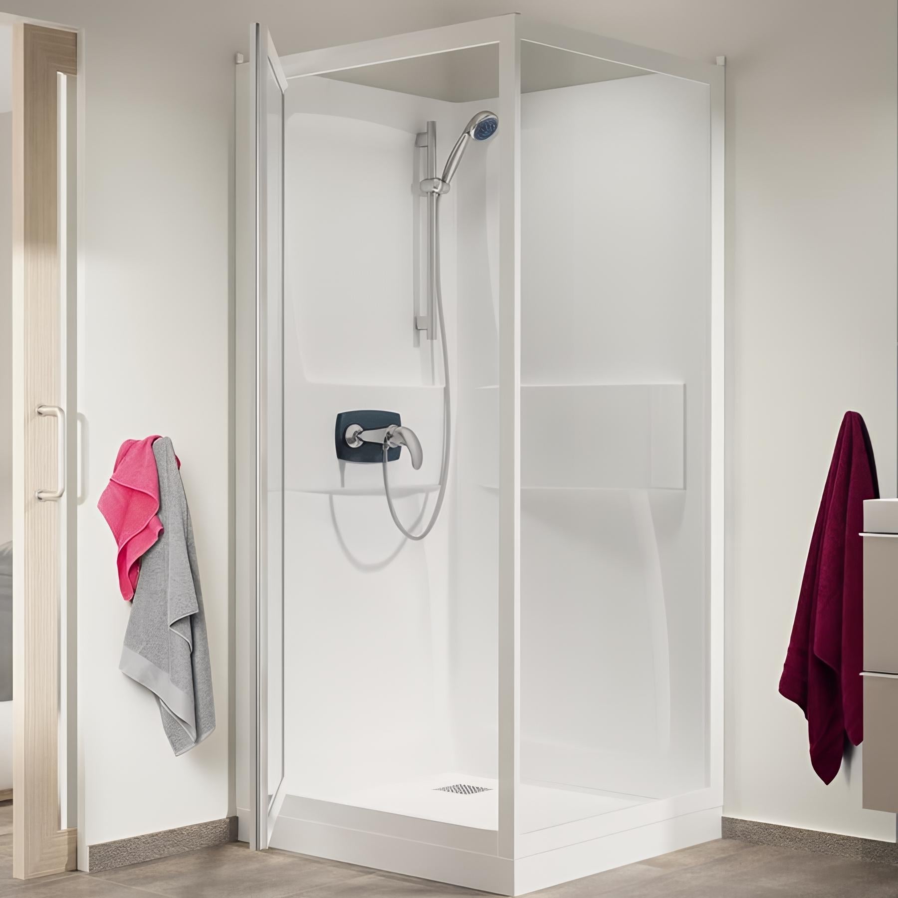 Cabine de douche KINEDO KINEPRIME 70x70 pose en niche verre transparent ...