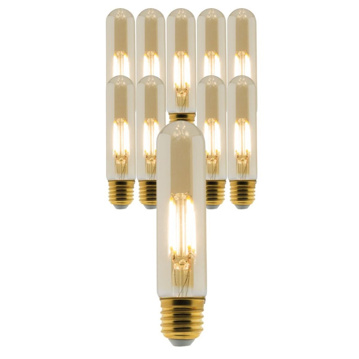 Lot de 10 ampoules déco filament LED ambrée Tube 4W E27 400lm 2500K - Zenitech | Leroy Merlin