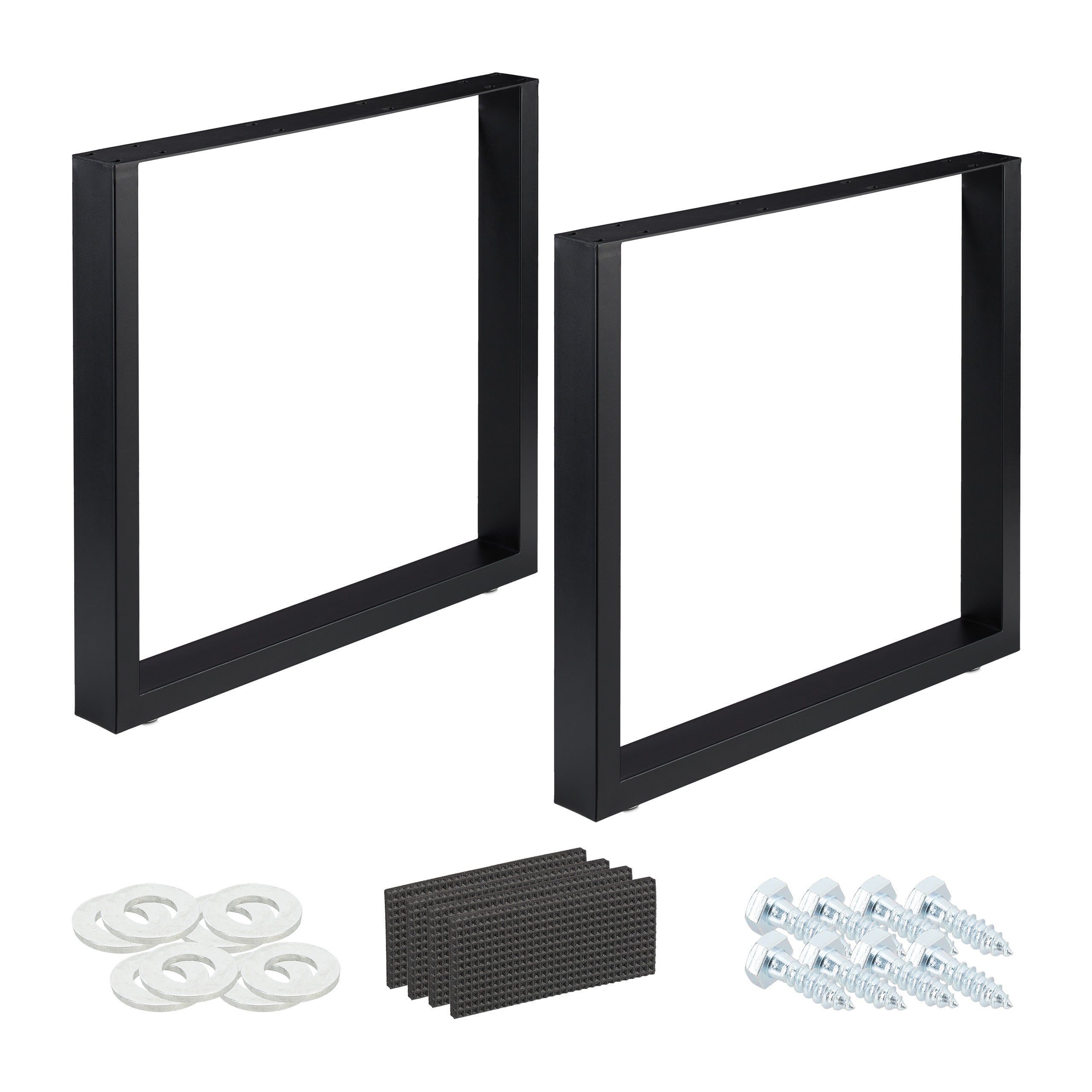 Relaxdays Pieds de table jeu de 2, BxH: 80x72 cm; supports métalliques ...