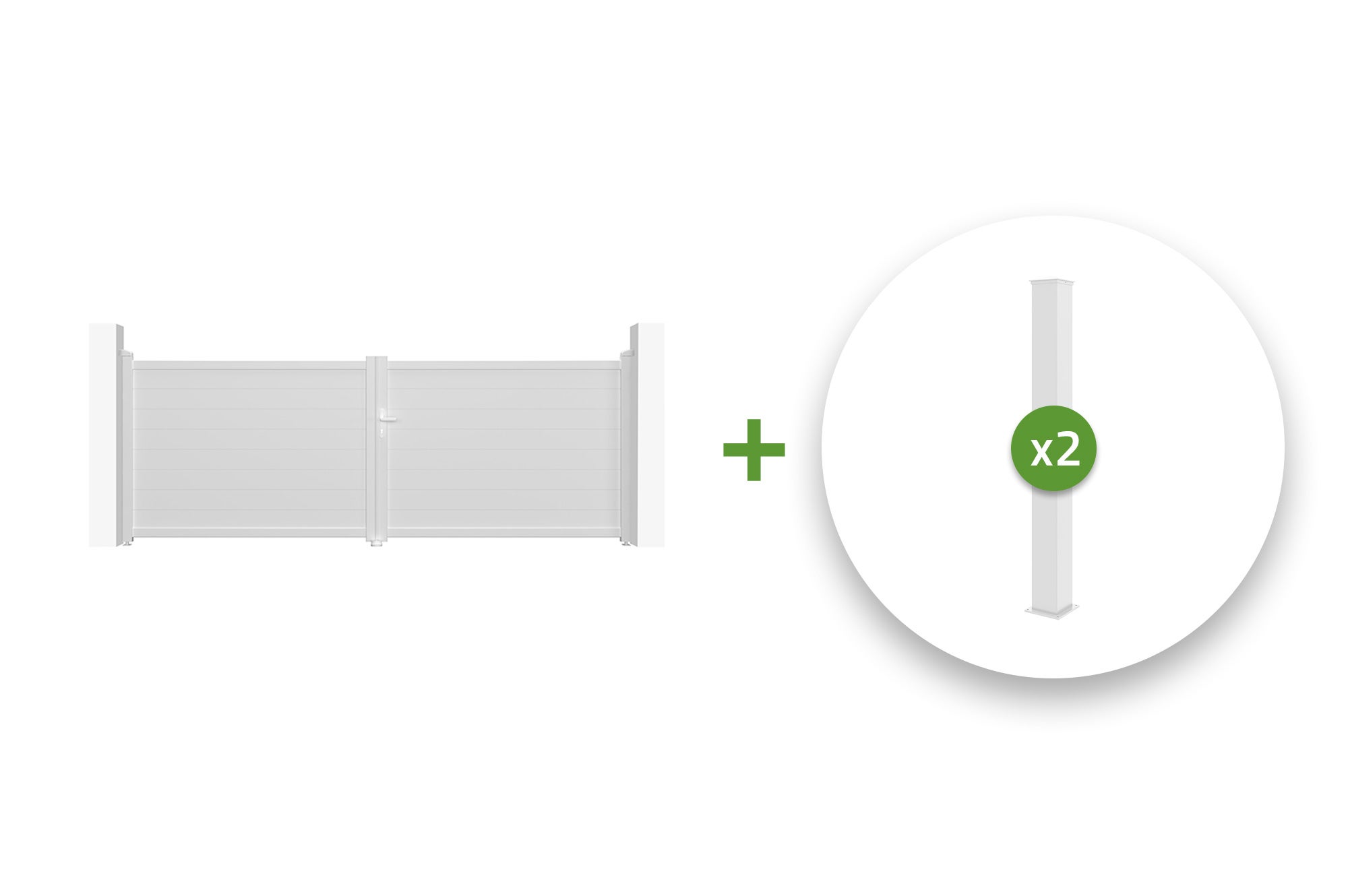 Portail battant 4m EIGER H.140cm + 2 poteaux H.166cm aluminium blanc ...