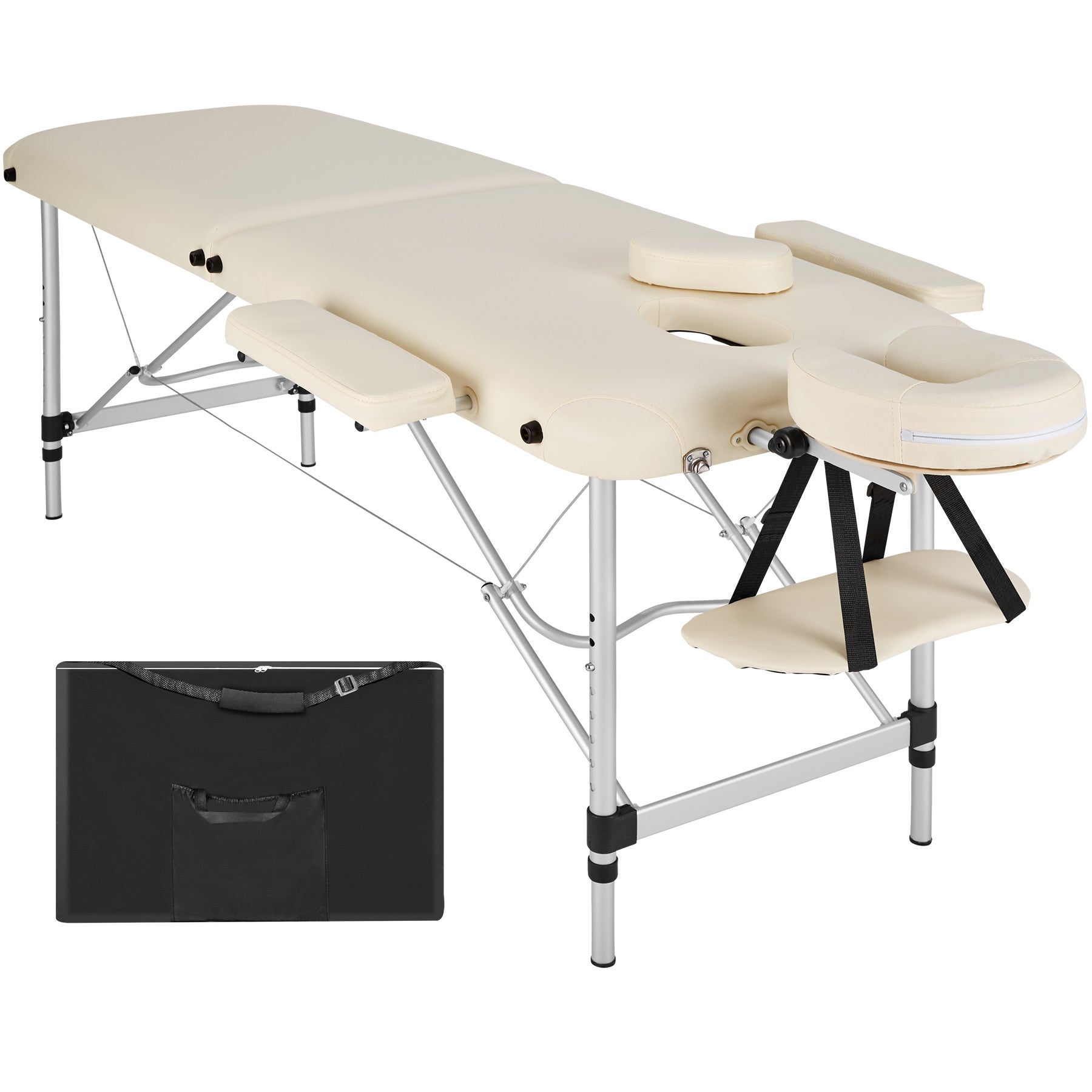 TECTAKE Table de massage portable pliante 2 zones avec sac de transport ...