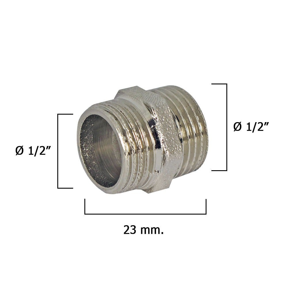 Machones Dobles Cromo 1/2" | Leroy Merlin