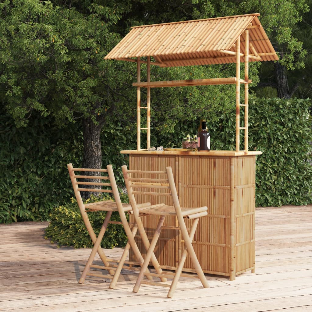 Mobilier de bar 3 pcs Bambou vidaXL | Leroy Merlin