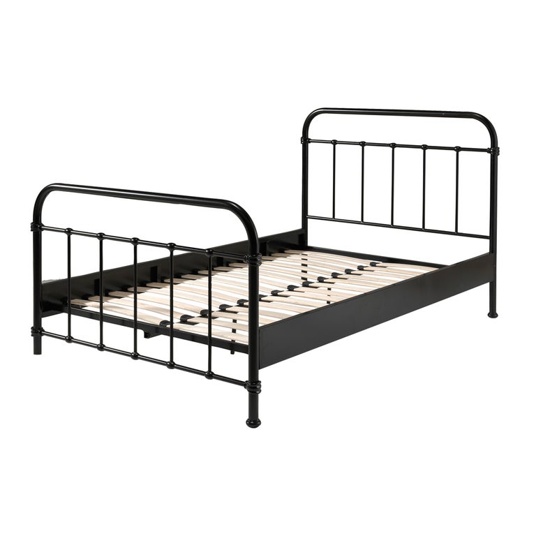 Lit 120x200 Sommier inclus New York - Noir | Leroy Merlin