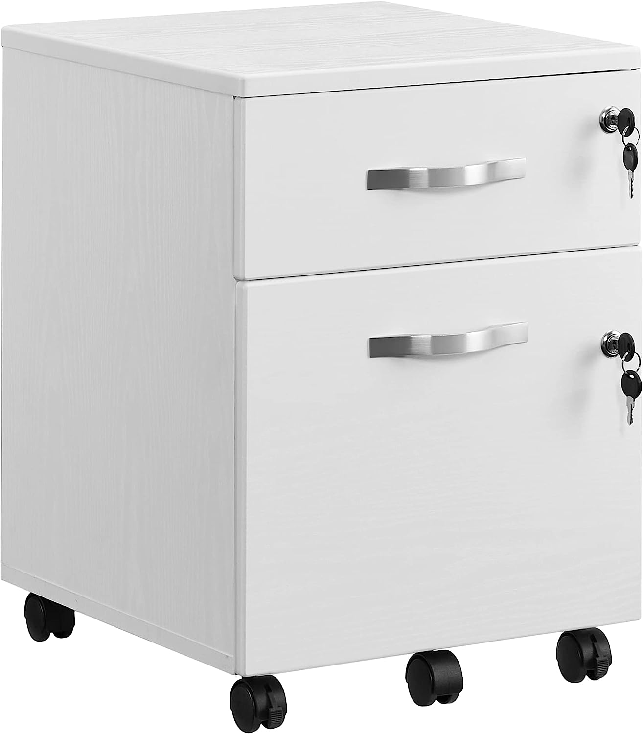 Archivador con cerradura y 2 cajones, pedestal con 5 ruedas, rieles ...