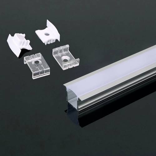 Perfil de aluminio plateado para tira LED empotrada (l mà¡x: 12 mm ...