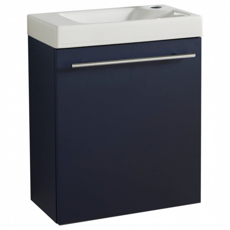 Meuble avec lave-mains bleu nuit solo pour robinet à droite | Leroy Merlin