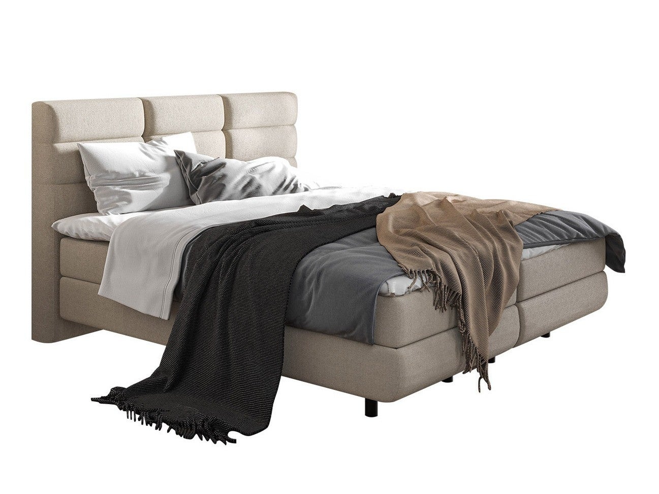 Letto continentale Beloit 110, Continentale, Doppio, Nocciola, 180x200 ...