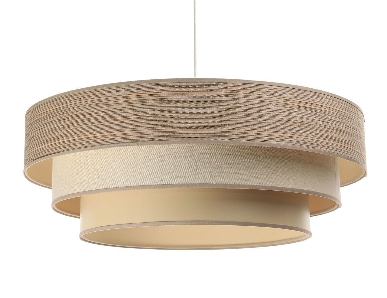 TRINIA - Suspension abat-jour Mesh Beige / Crème | Leroy Merlin