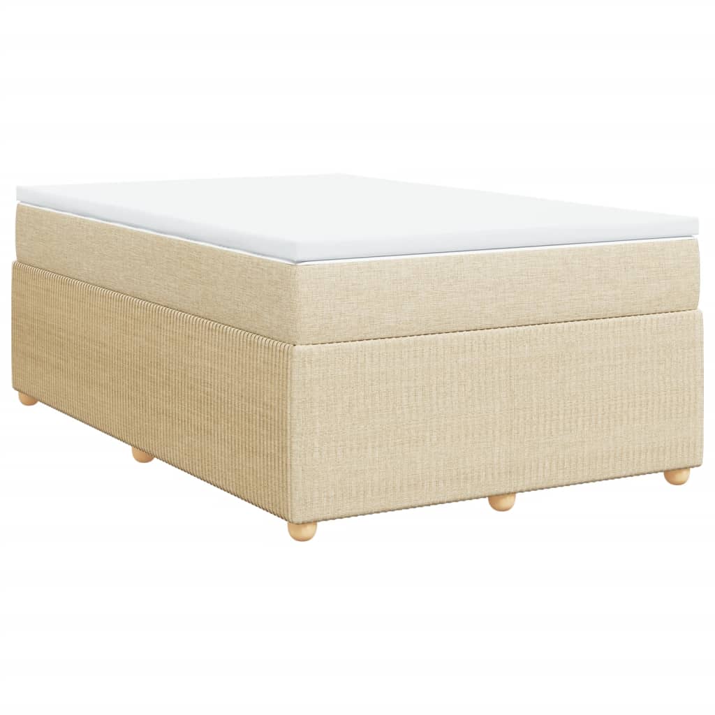 Cama box spring con colchón tela color crema 120x200 cm | Leroy Merlin