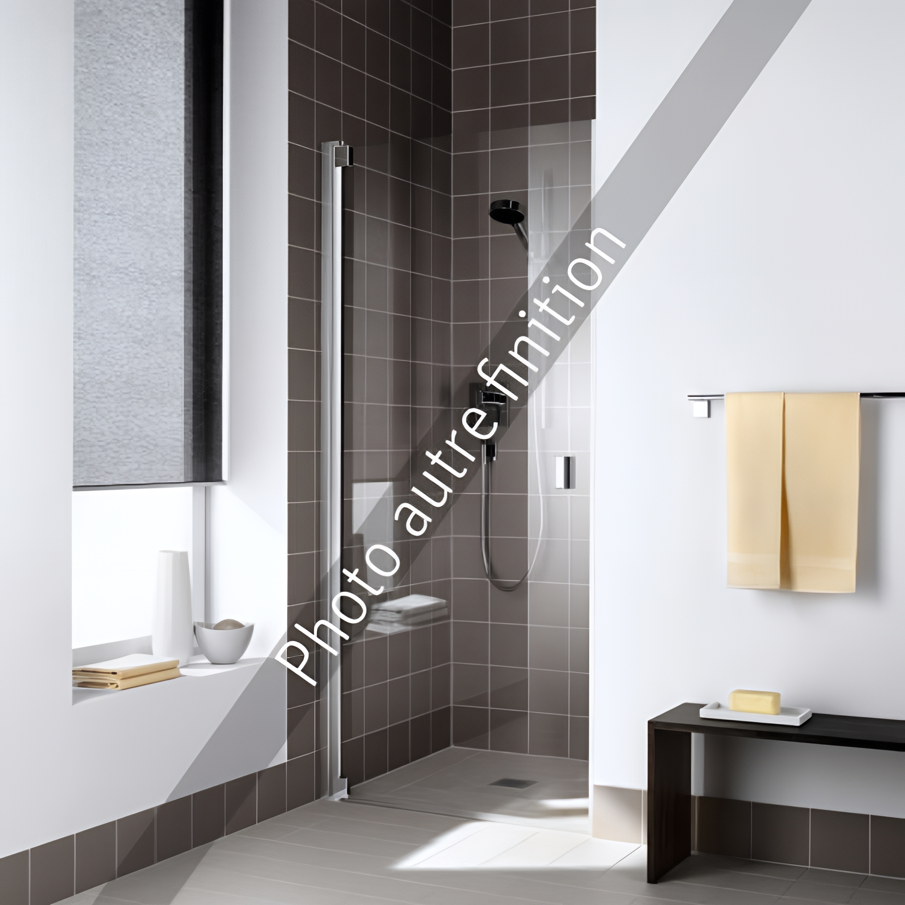 Paroi de douche pivotante largeur 100 cm hauteur 200 cm argent finition ...