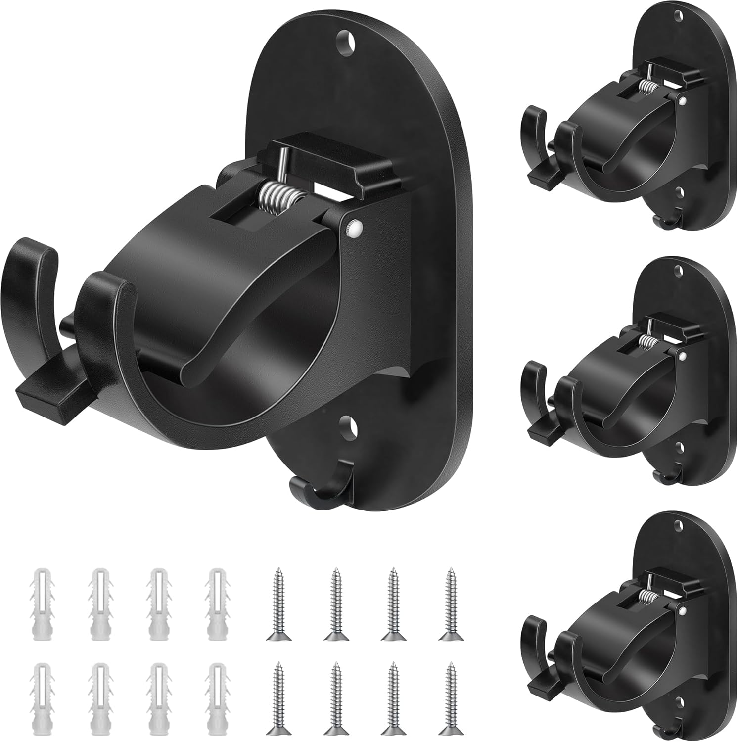 Support Tringle Rideaux Sans Percage 4 Pièces, Double Fixation Auto ...