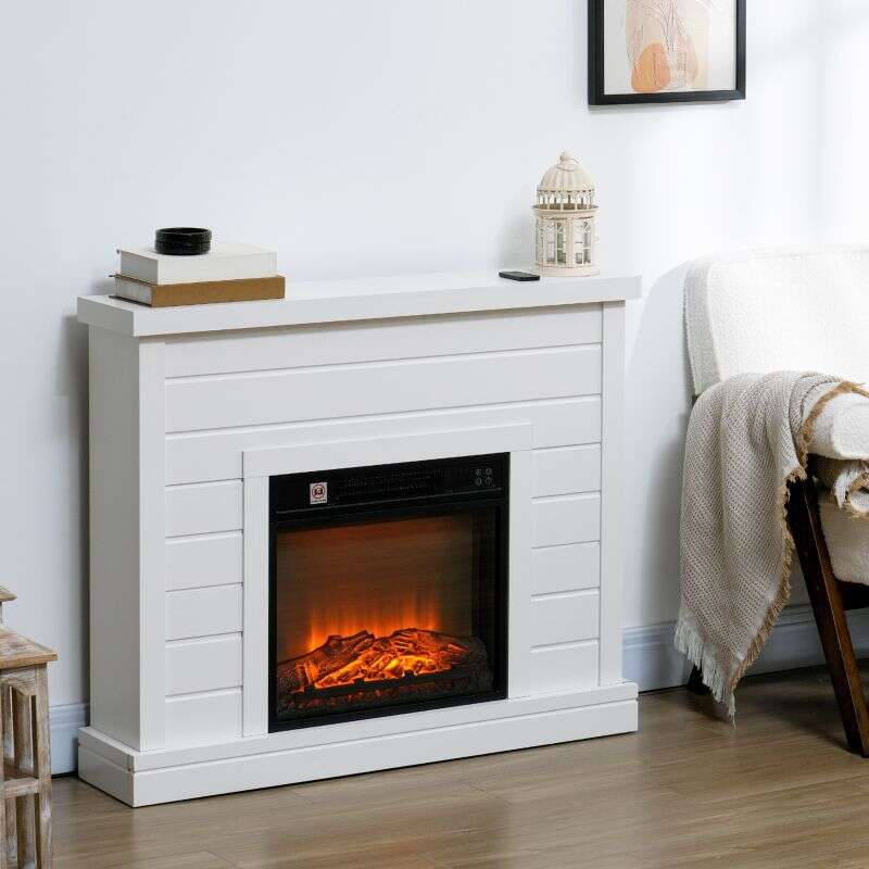 Cheminée électrique, effet flamme 3D, 3 réglages, minuterie ...
