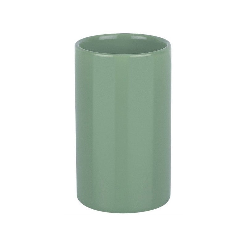 Gobelet Céramique TUBE Vert Mousse Spirella | Leroy Merlin