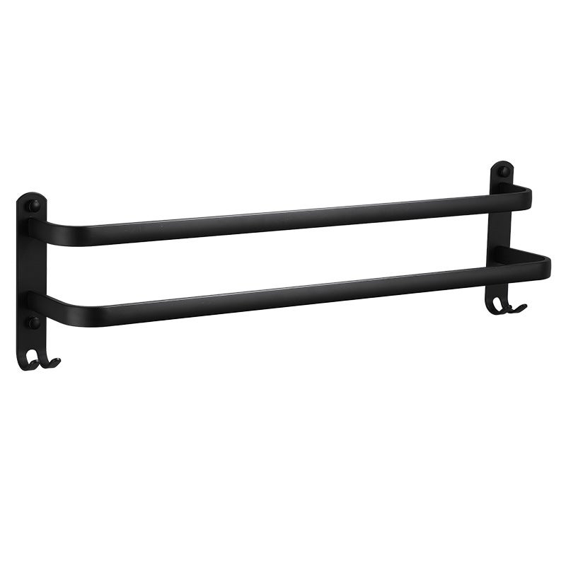 Porte-serviettes de salle de bain 50 cm, avec 2 barres porte-serviettes ...