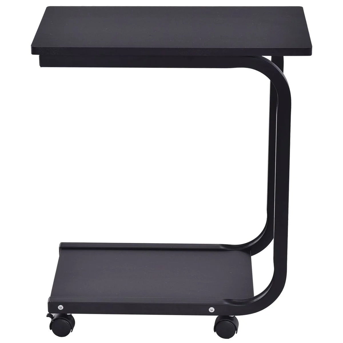 Table d'appoint avec 4 roues roulantes à 360° 2 tablettes de rangement ...