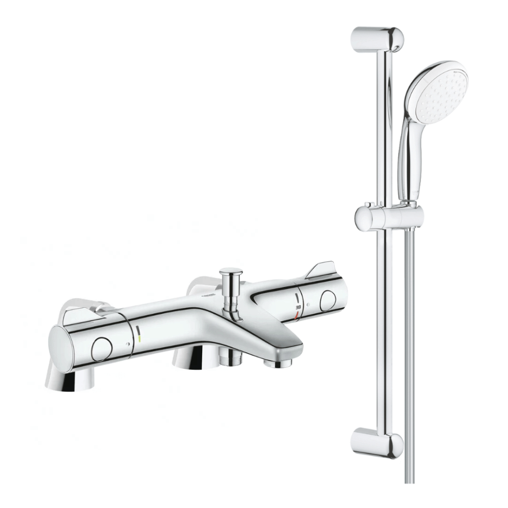 Robinet bain thermostatique GROHE Grohtherm 800 avec ensemble de douche ...