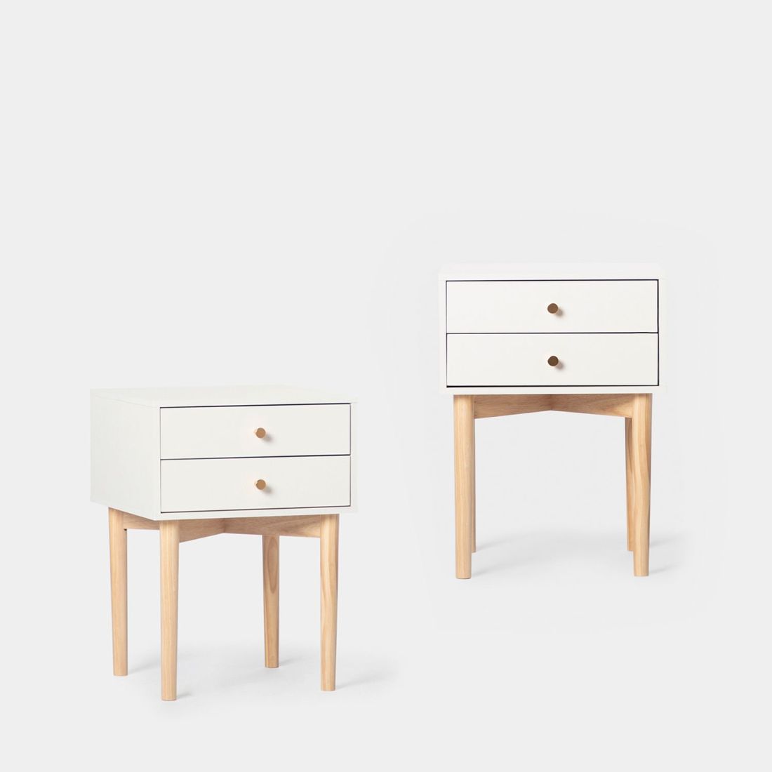 Set 2 comodini con 2 cassetti in legno bianco Vichy | Leroy Merlin