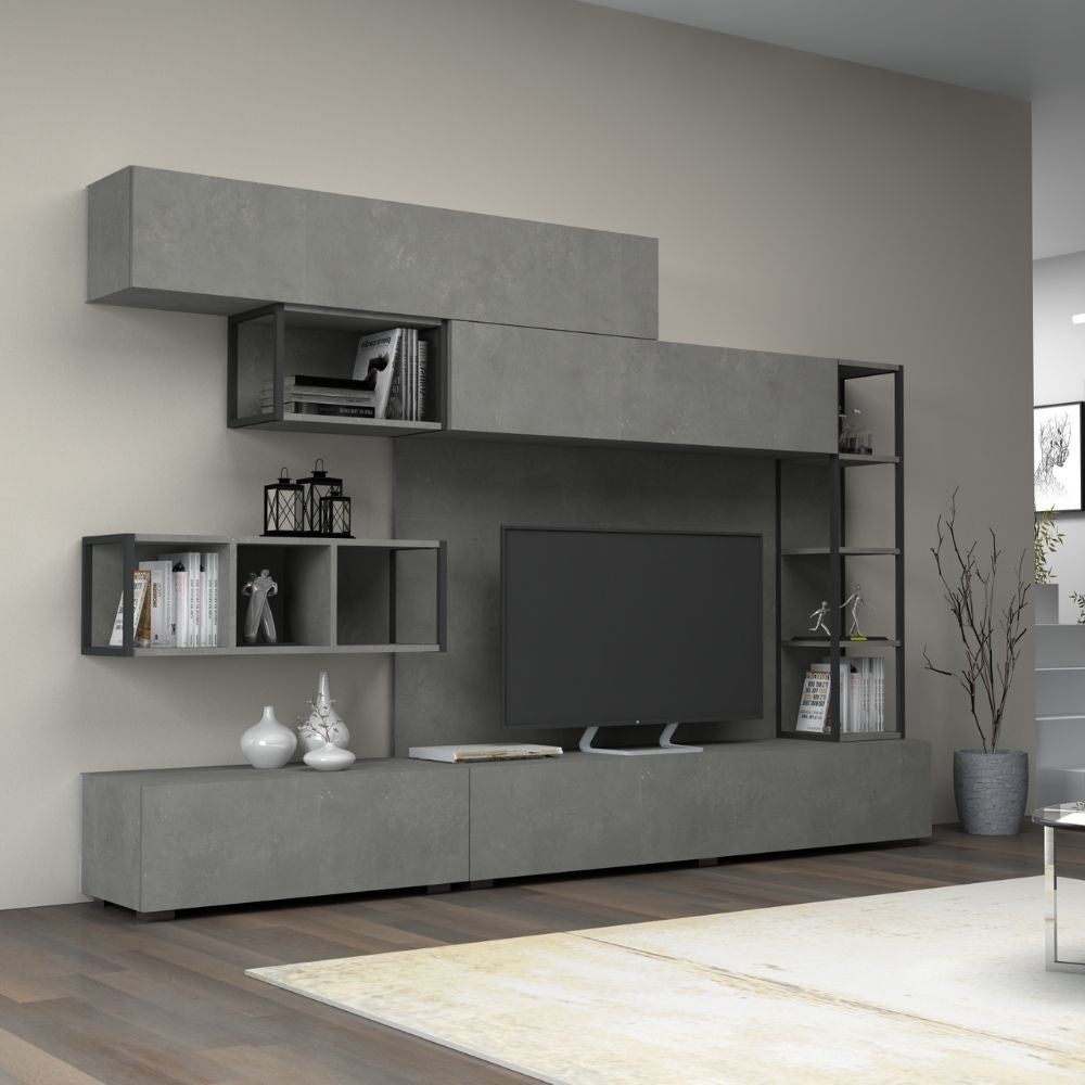 Parete attrezzata Tronador 260 cm beton | Leroy Merlin