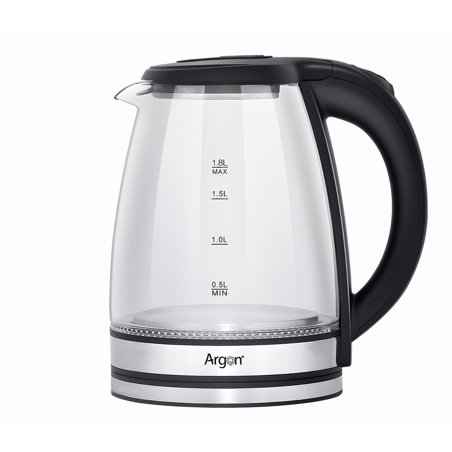Bouilloire en acier et en borosilicate avec lumières LED. 1500W et 1,8L ...