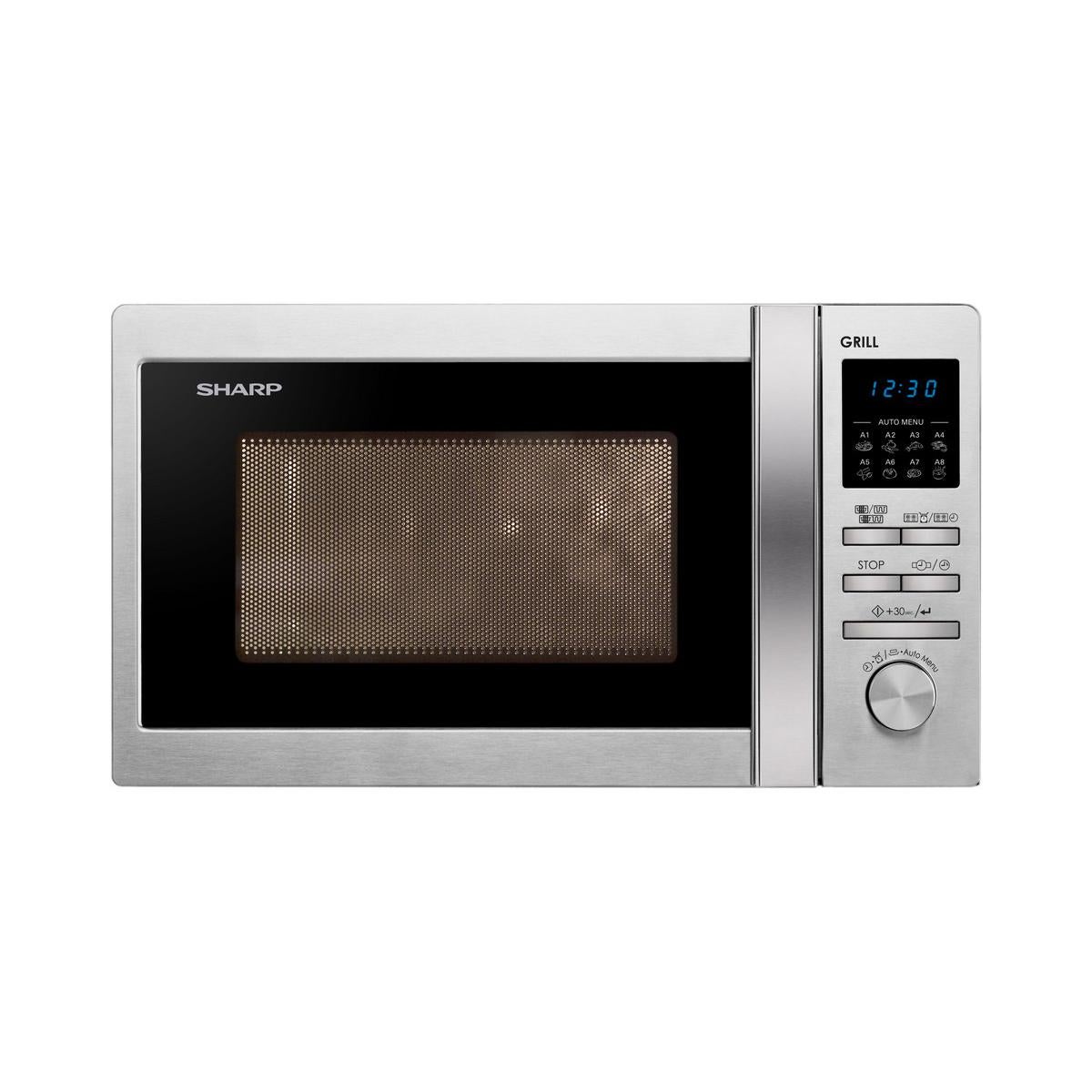 Four à micro-ondes Sharp Home Appliances R 622STWE Surface plane 20 L 800 W Acier inoxydable ...