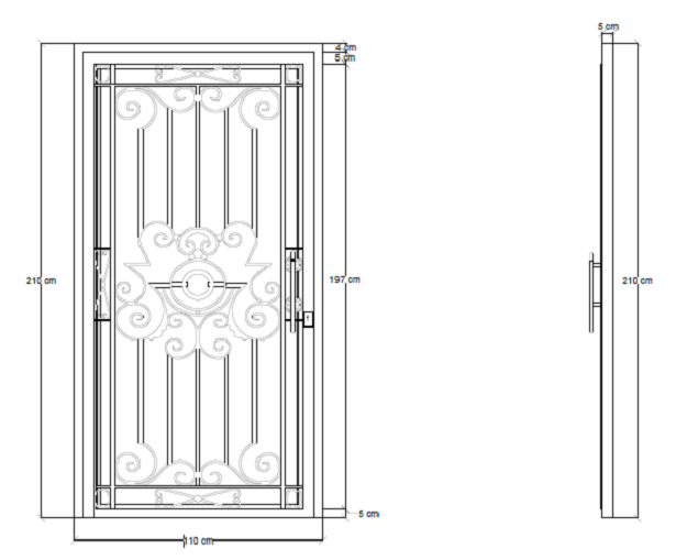 Porte d'entrée double, métallique, artisanale, pour l'extérieur, un ...