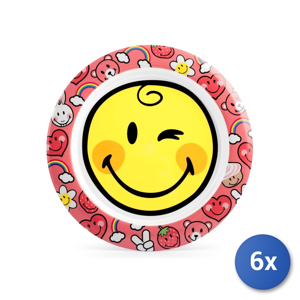 6x Lulabi Smiley Baby Girl Platos de Melamina Cm22 | Leroy Merlin