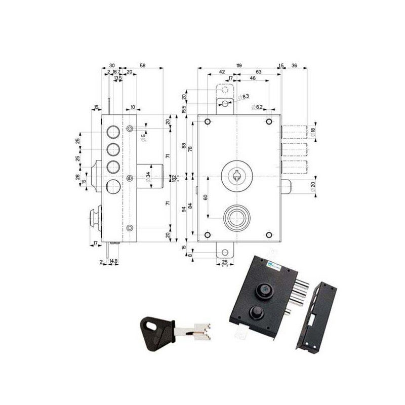 Bomba Derecha Sic.Triplice Lock 30030 Mottura | Leroy Merlin