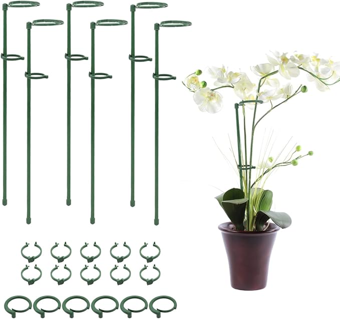 6 PCS Anneaux de Piquet de Cage à Plantes avec Boucle de Fixation pour ...