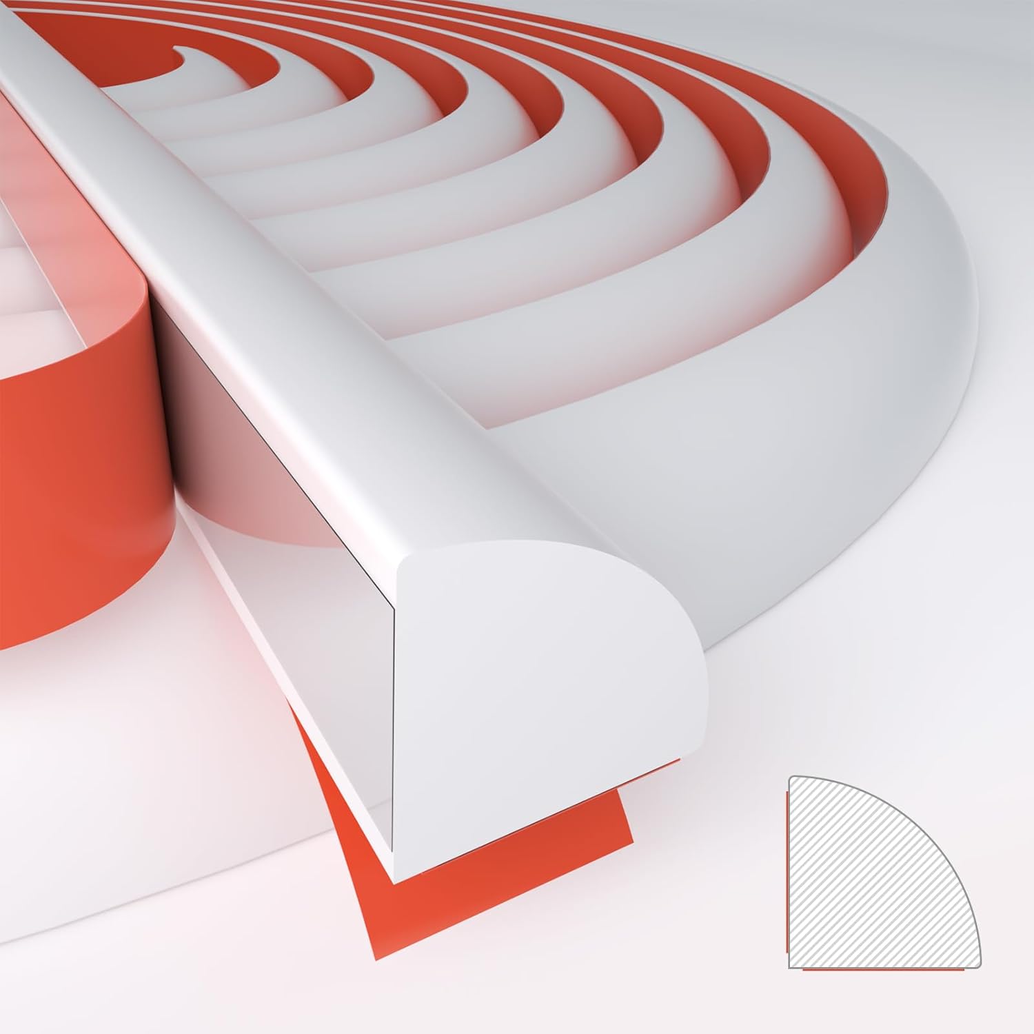 Moulure quart de rond flexible, bordure ronde en caoutchouc ...