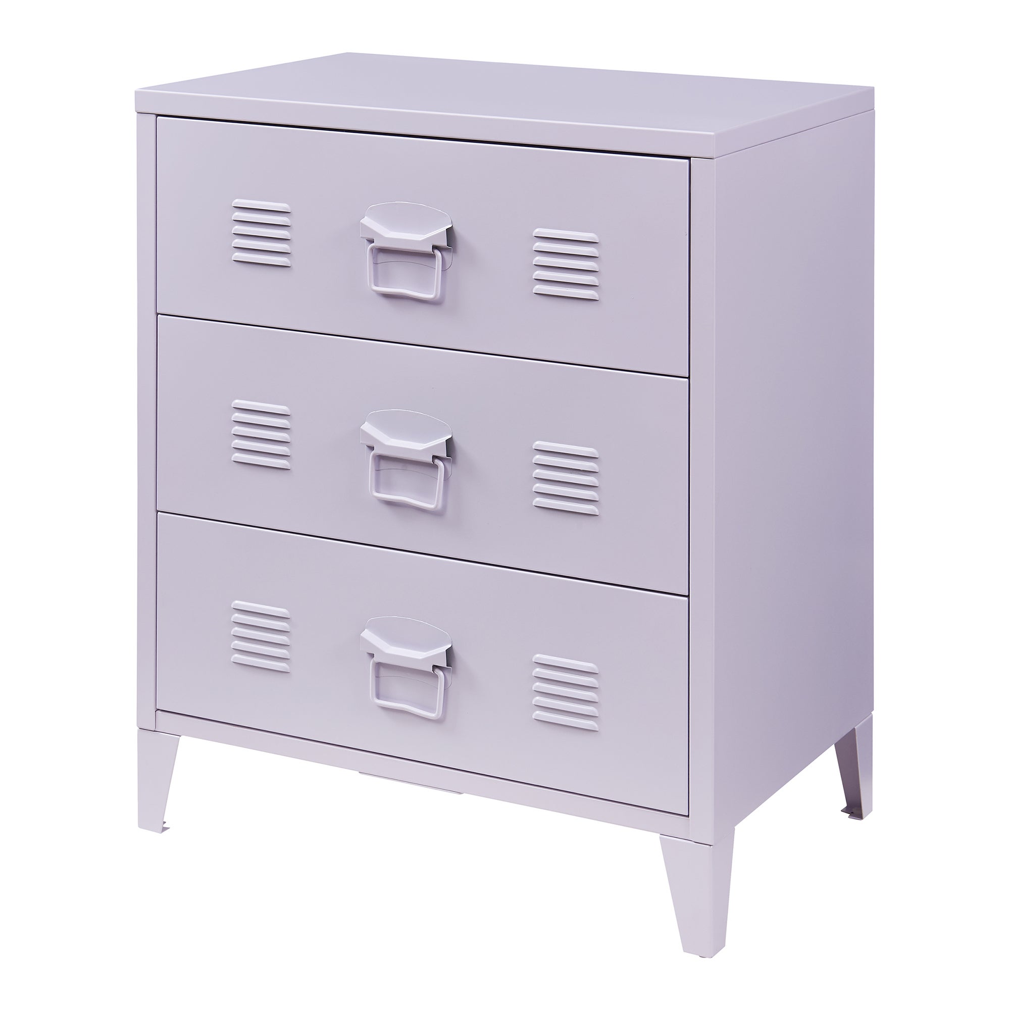 Commode métallique Hämeenlinna avec 3 tiroirs acier 72 x 60 x 40 cm ...