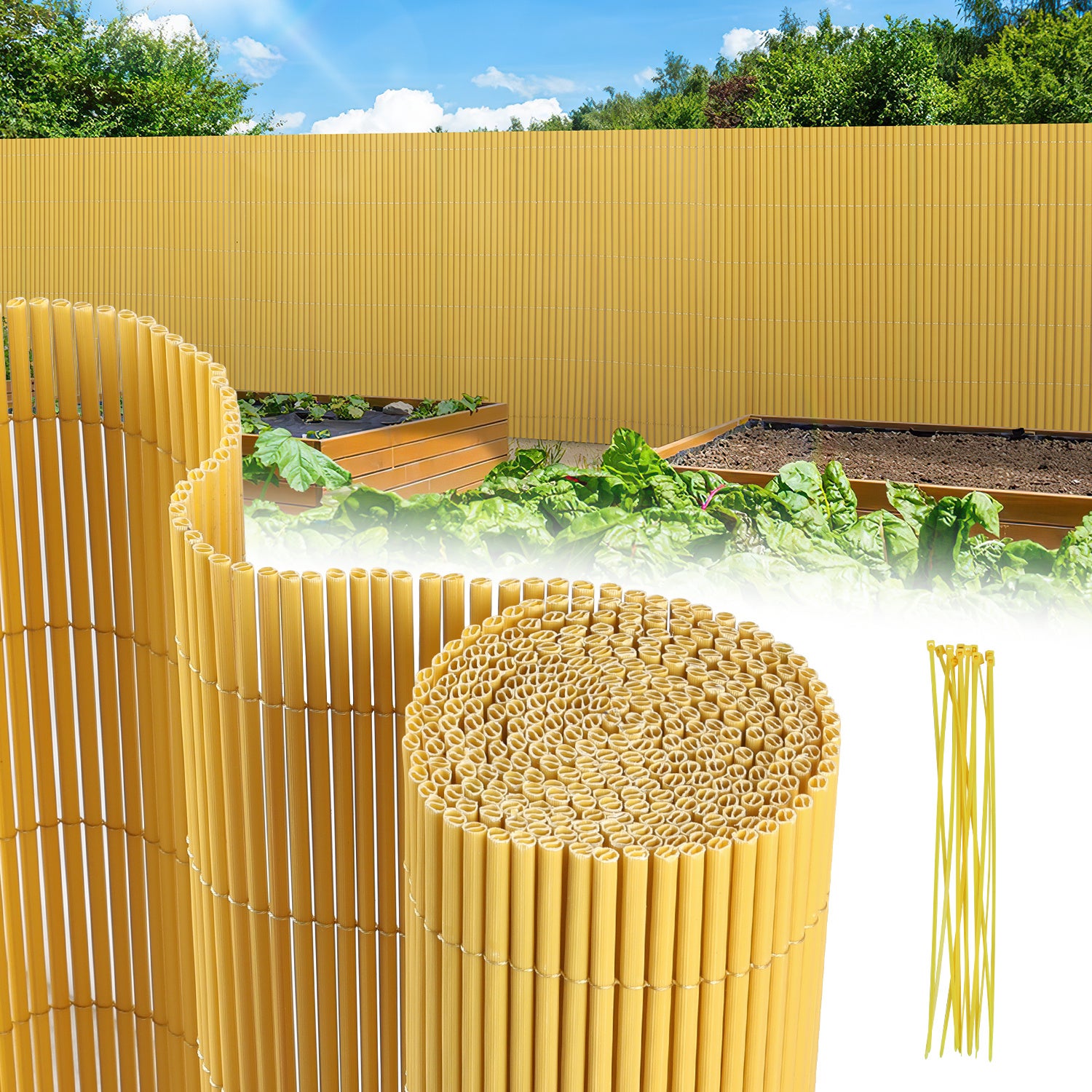 Cañizo de PVC 0,8 x 4 m para balcón, terraza y jardín, resistente UV e ...