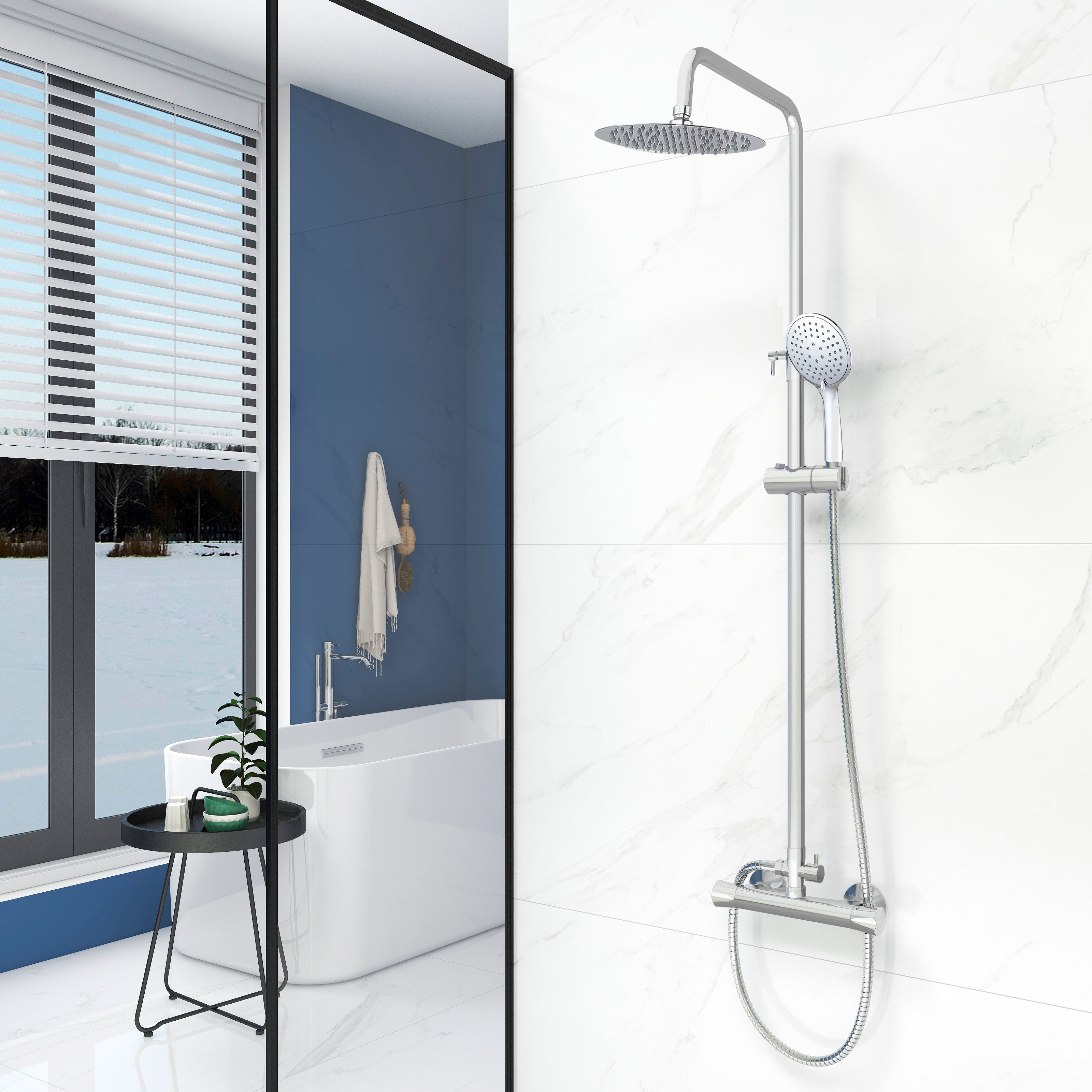 Colonne de douche thermostatique AICA, salle de bain douche en kit ...