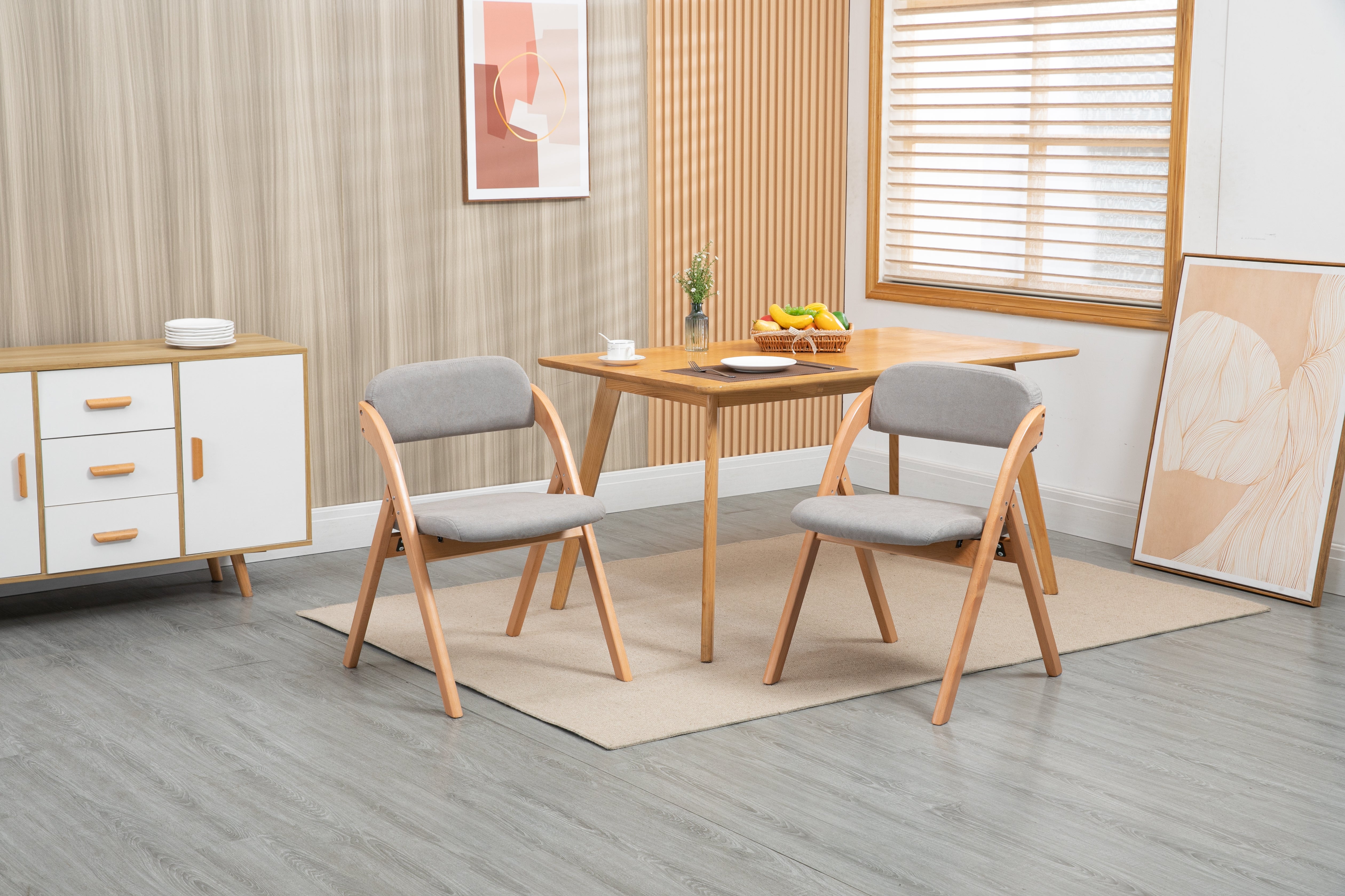 Silla plegable - Juego de 2 - Asiento acolchado y funda desenfundable ...