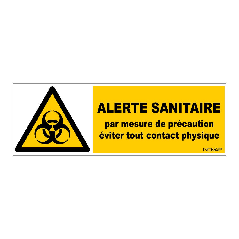 Panneau Alerte sanitaire - mesure de sécurité - 450x150mm - 4064437 ...