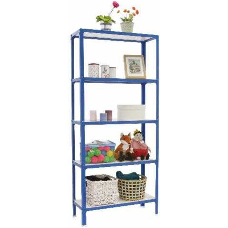 Étagère métallique sans vis SIMONHOME CLICK WOOD PLUS 5/300 BLEU/BLANC | Leroy Merlin